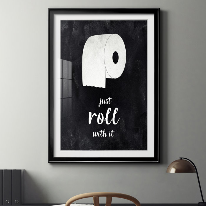 Trinx Roll Framed On Paper Textual Art | Wayfair
